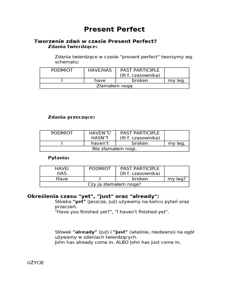 Present Perfect | PDF