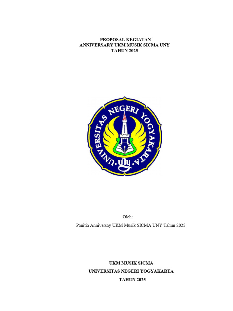 Anniversary UKM Musik SICMA UNY 2025 | PDF