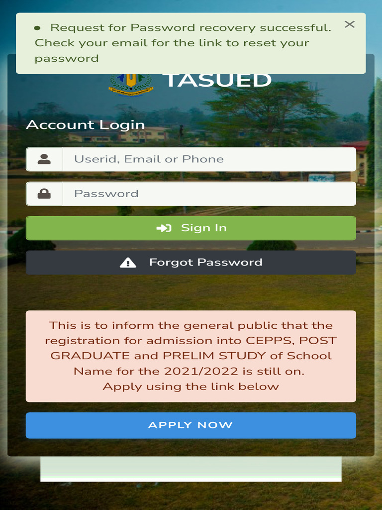 TASUED - EduTAMS | PDF