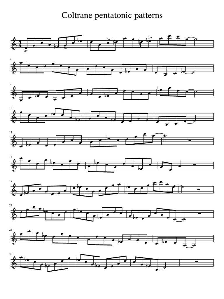 Coltrane Pentatonic Patterns | PDF