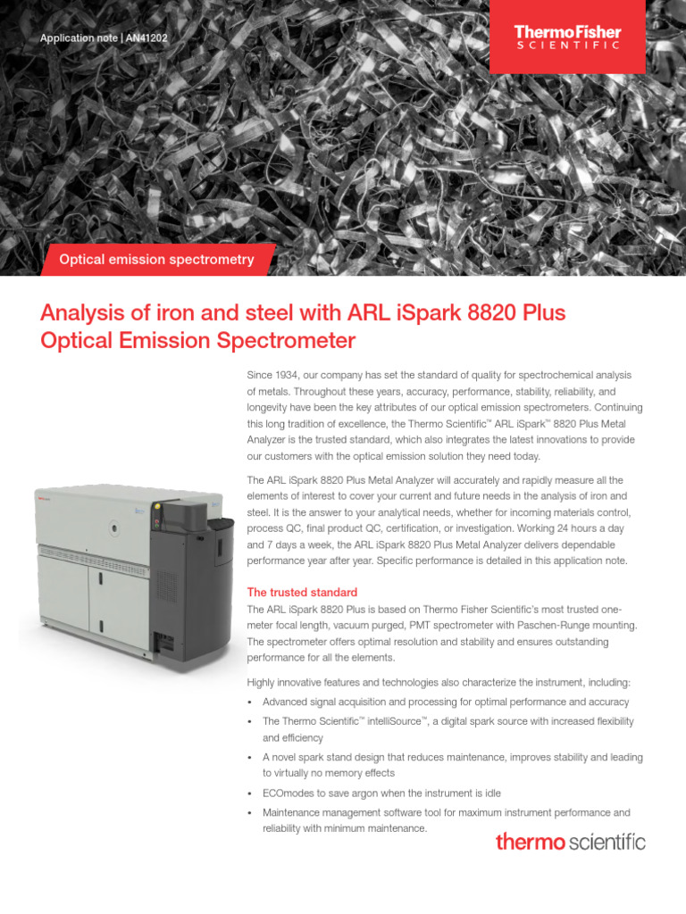 ARL iSpark 8820 Plus for Metal Analysis | PDF | Detection Limit ...