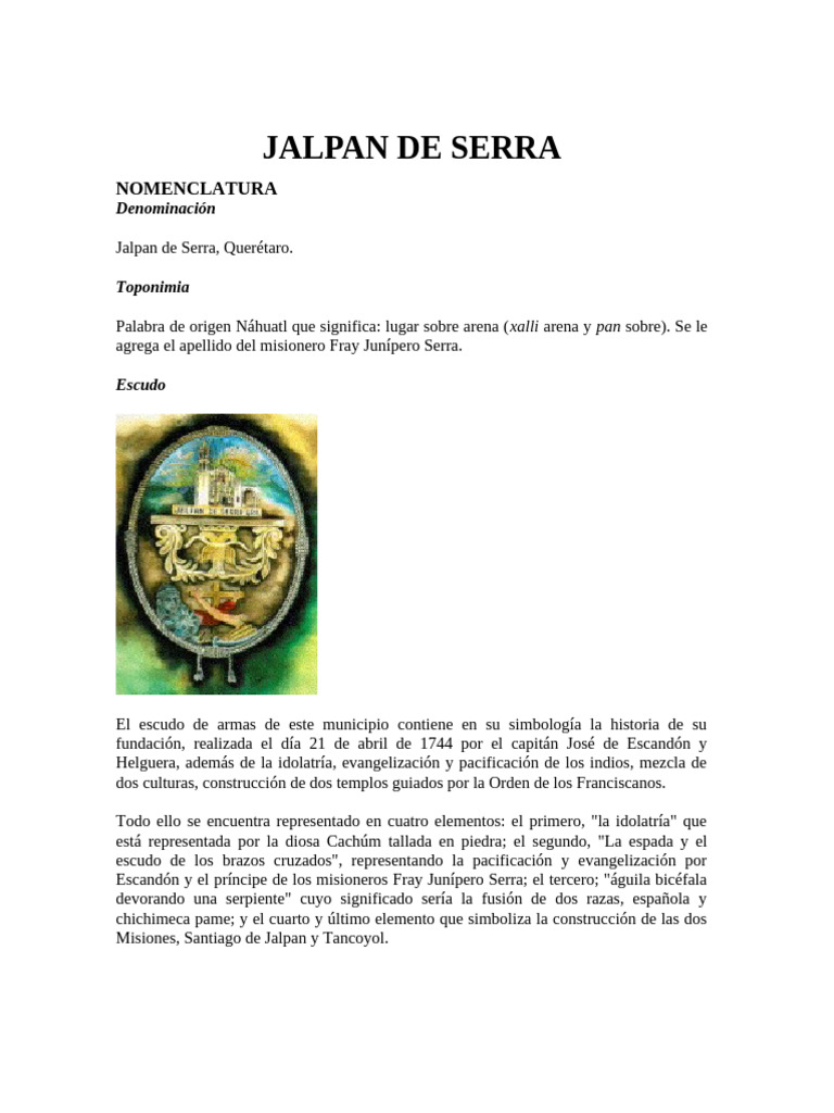 Historia y Fundación de Jalpan de Serra | PDF