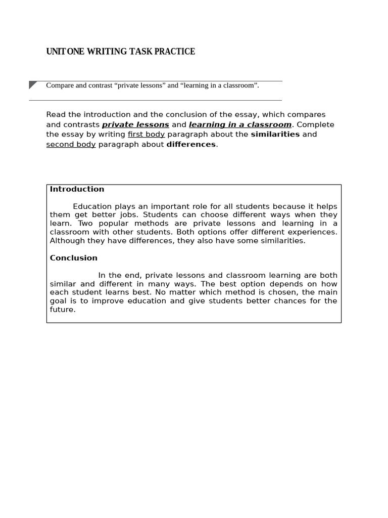 Unit 1 Writing Practice... | PDF