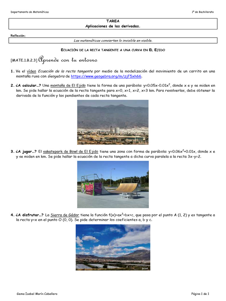Ecuación de La Recta Tangente A Una Curva | PDF
