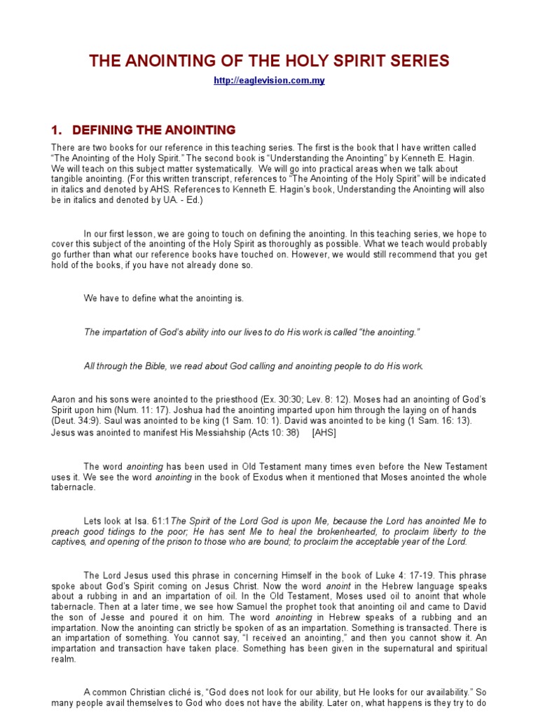The Anointing by Peter Tan | PDF | Samuel | Saul