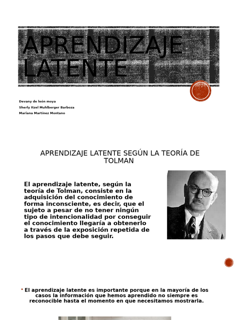 Aprendizaje Latente según Tolman | PDF