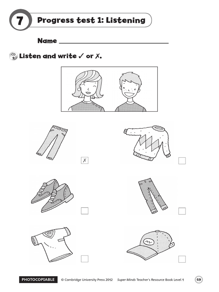 Super Minds Level 1 Progress Tests | PDF