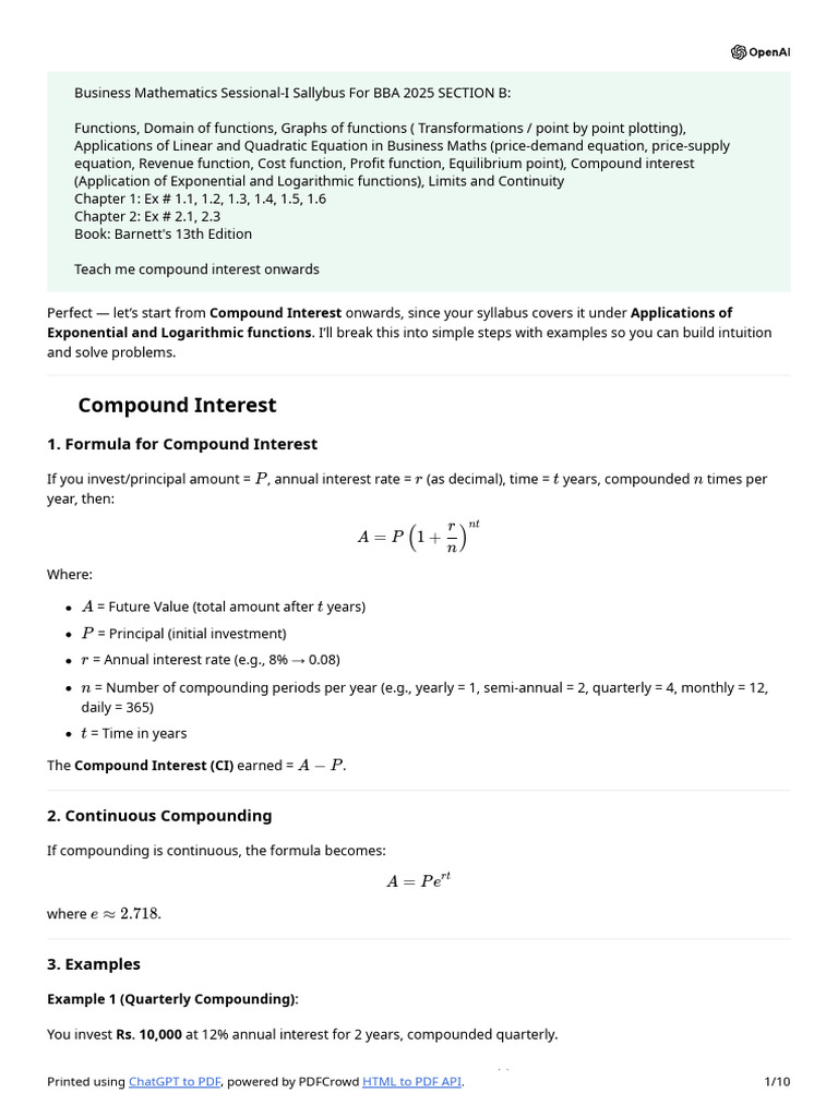 ? Applications of Exponential and Logarithmic Functions | PDF ...
