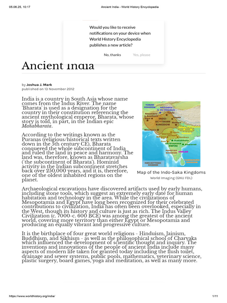Ancient India - World History Encyclopedia | PDF | Ashoka | Achaemenid ...