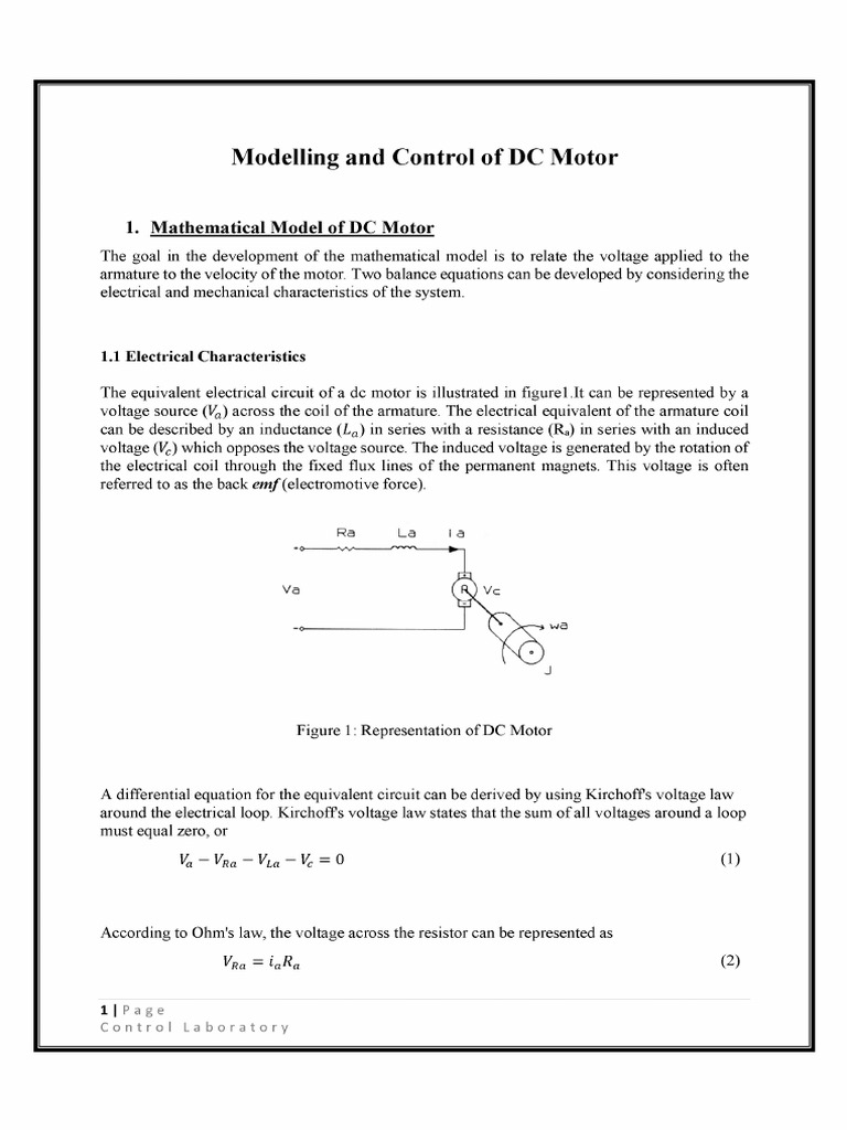 05 - Mathematical Modeling of DC Motor | PDF