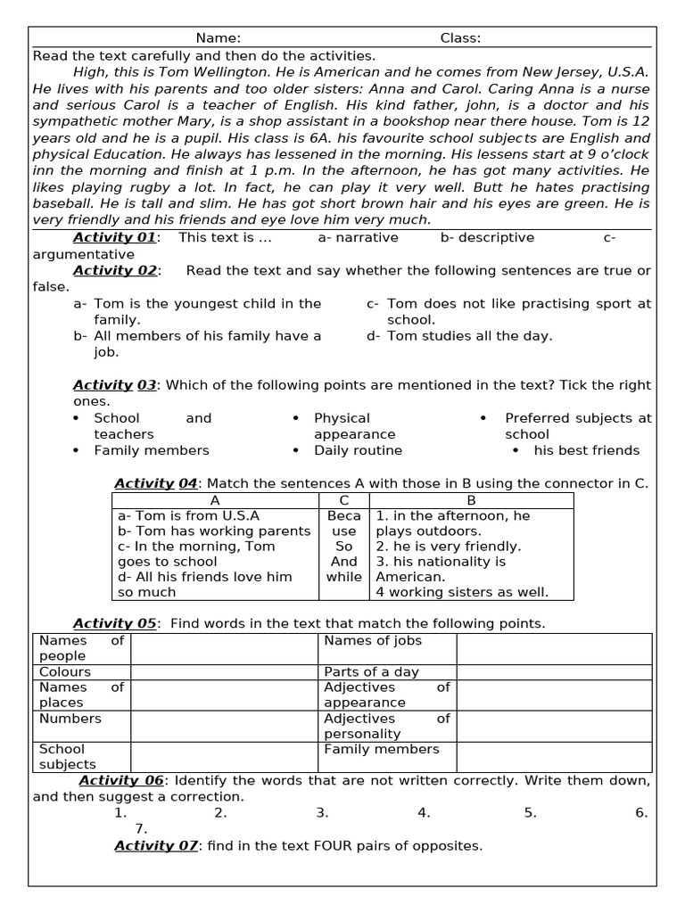Diagnostic Assessment For First Year | PDF | Linguistic Morphology ...