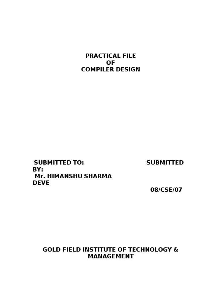 Practical File OF Compiler Design | PDF | String (Computer Science) | Computer Science