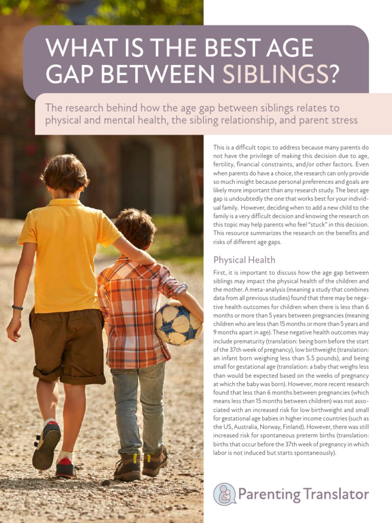 Optimal Sibling Age Gap Insights | PDF | Sibling | Pregnancy