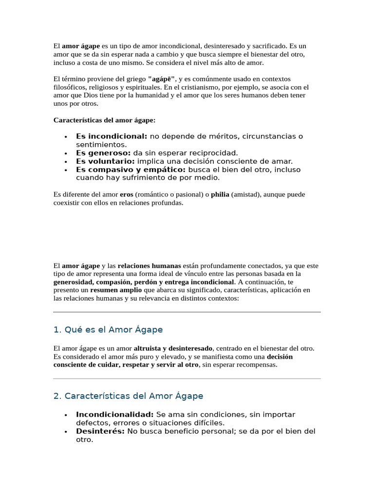 Amor Ágape: Incondicional y Desinteresado | PDF | Amor | Compasión