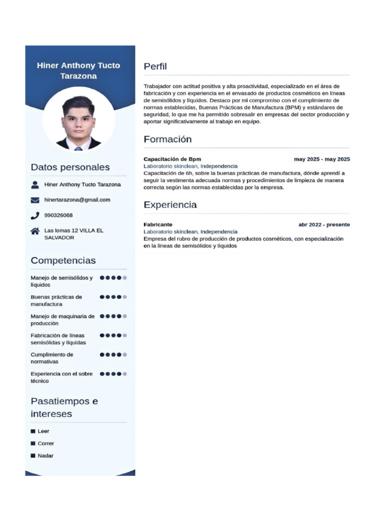 Currículum Vitae - Anthony | PDF