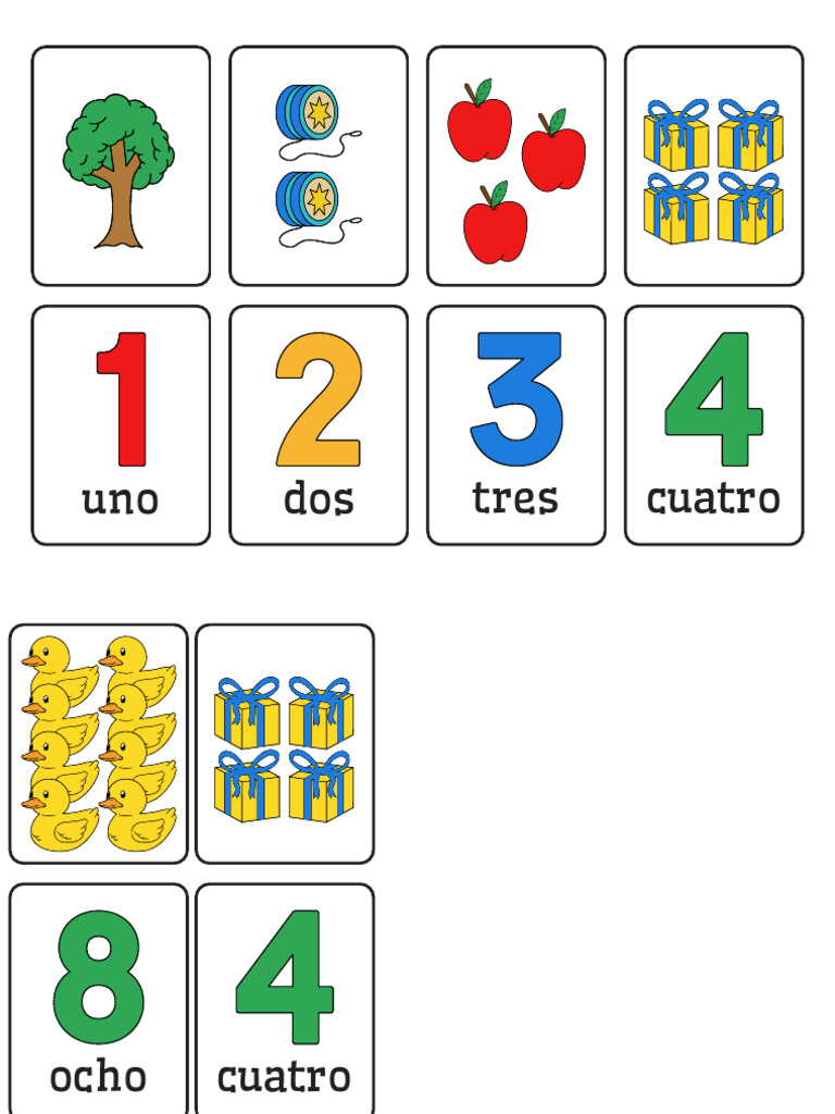Tarjetas Educativas Memoria de Números Ilustrado Colorido - 20250930 ...