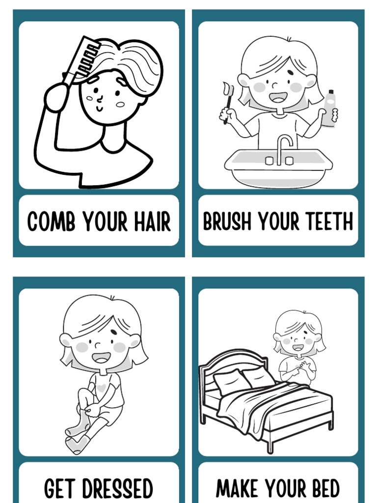 Daily Routine Kinder Coloring 2025 | PDF