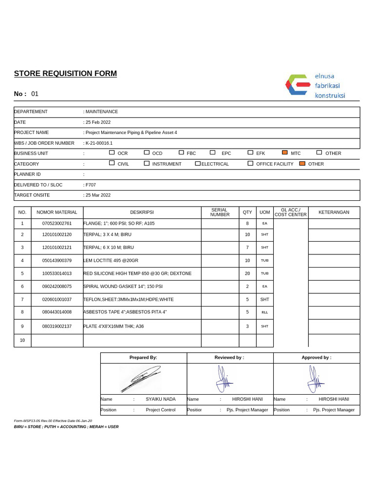 Form SR Rev 1 - Piping Asset 4 - 8 Maret 2022 | PDF | Mechanical ...