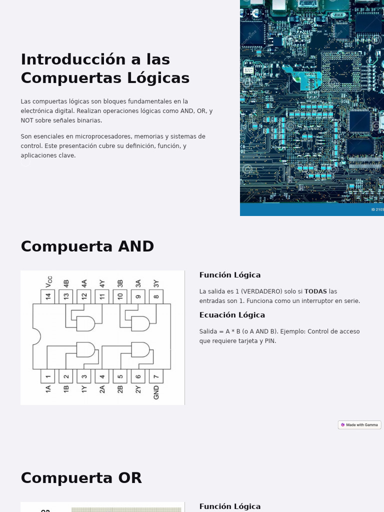 Compuertas Lógicas en Electrónica Digital | PDF | Puerta lógica ...