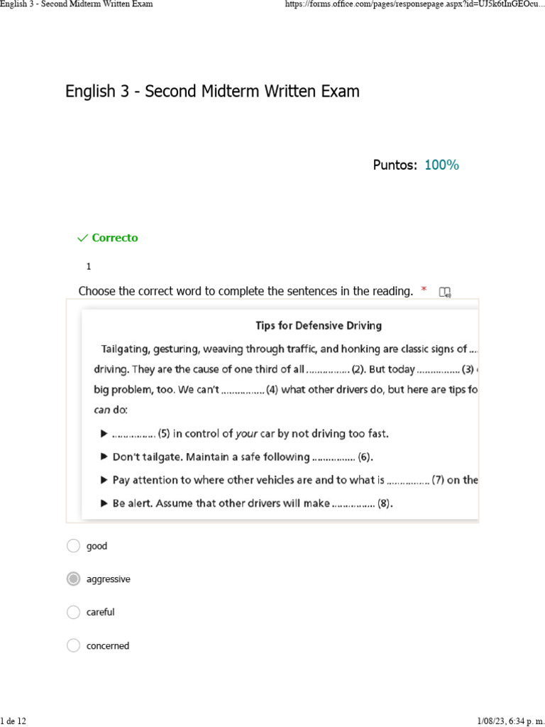English 3 Midterm Exam Questions | PDF | Psychological Concepts
