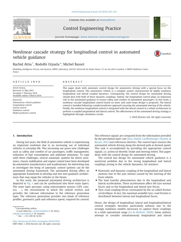 (2014 Attia) Nonlinear Cascade Strategy For Longitudinal Control in ...
