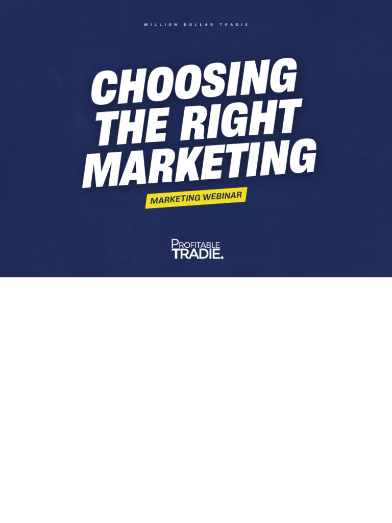 25-04 - Choosing The Right Marketing - Workbook V1 | PDF | Promotion ...