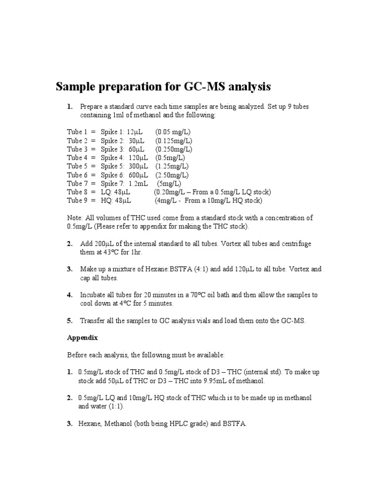 GC-MS Sample Preparation Guide | PDF