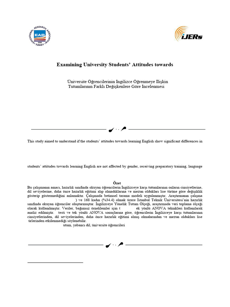 Examining University Students - Attitudes Towards Learning English ...