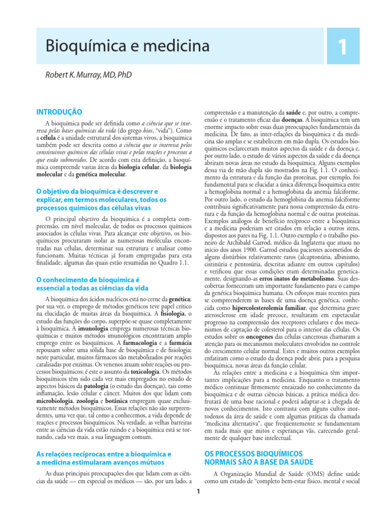 Fundamentos da Bioquímica e Medicina | PDF | Bioquímica | Química