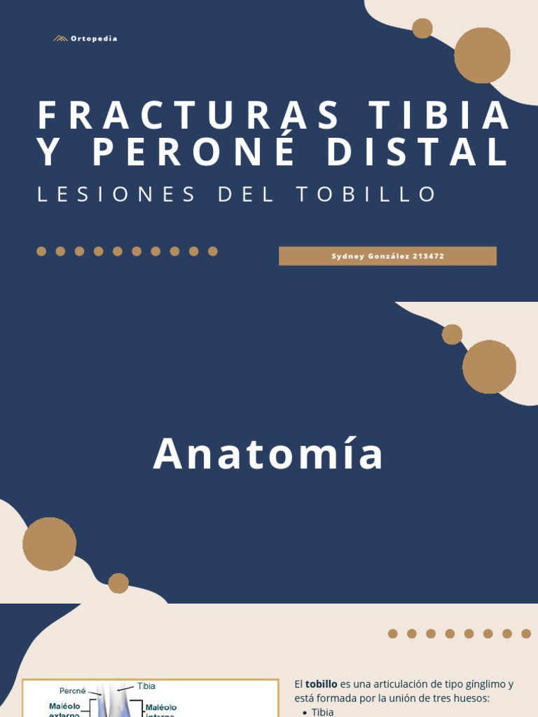Fracturas Distales de Peroné y Tibia | PDF | Tobillo | Sistema ...