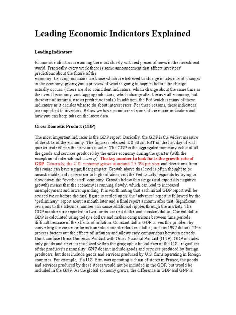 Understanding Leading Economic Indicators | PDF | Consumer Price Index ...