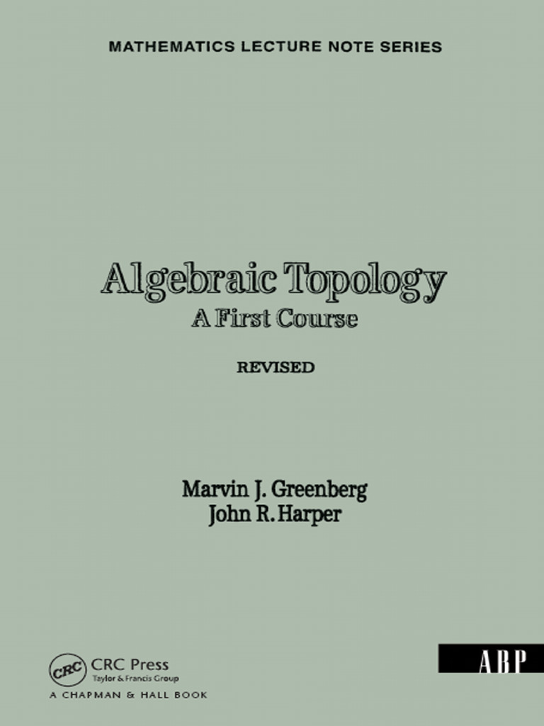 ALGEBRAIC TOPOLOGY A First Course (Marvin J. Greenberg John R. Harper ...