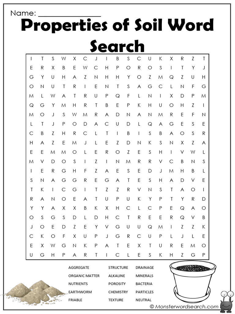 Properties of Soil Word Search | PDF