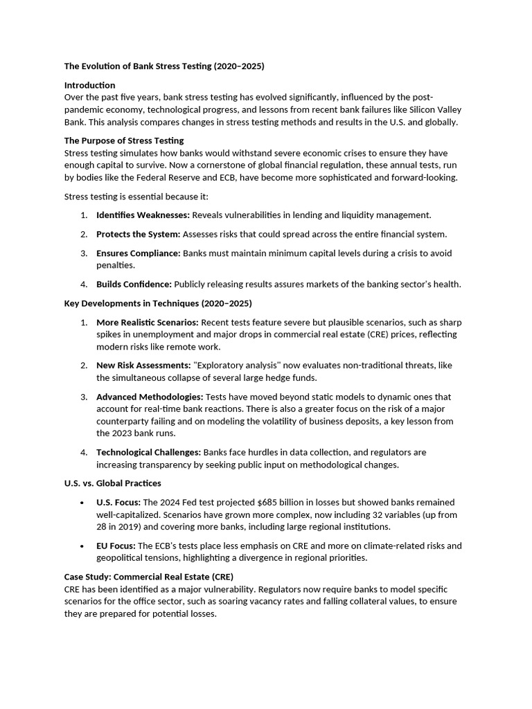 Bank Stress Testing Trends 2020-2025 | PDF | Banks | Federal Reserve