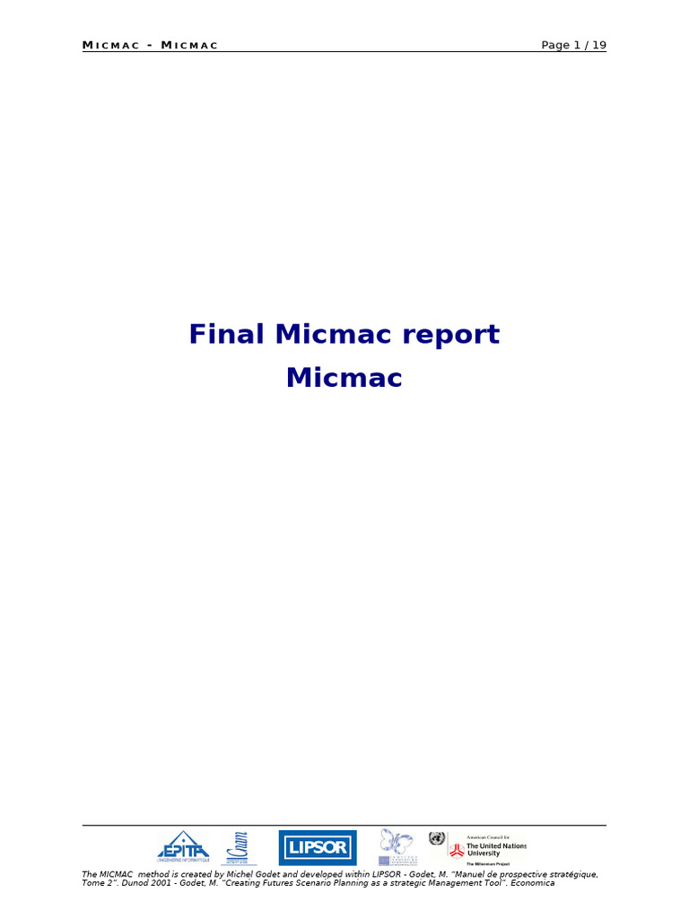 Informe Final del Método MICMAC | PDF | café | Sustentabilidad