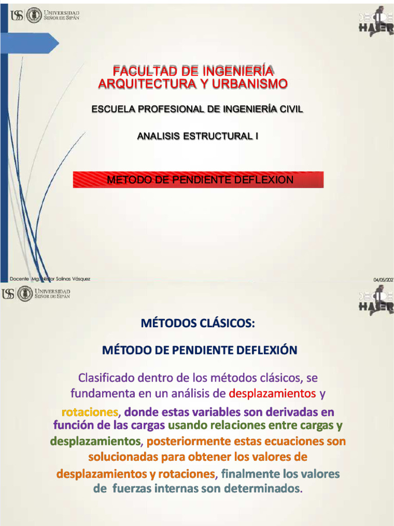 PDF Tema 5 Metodo de Pendiente Deflexion 04 05 2021 - Compress | PDF