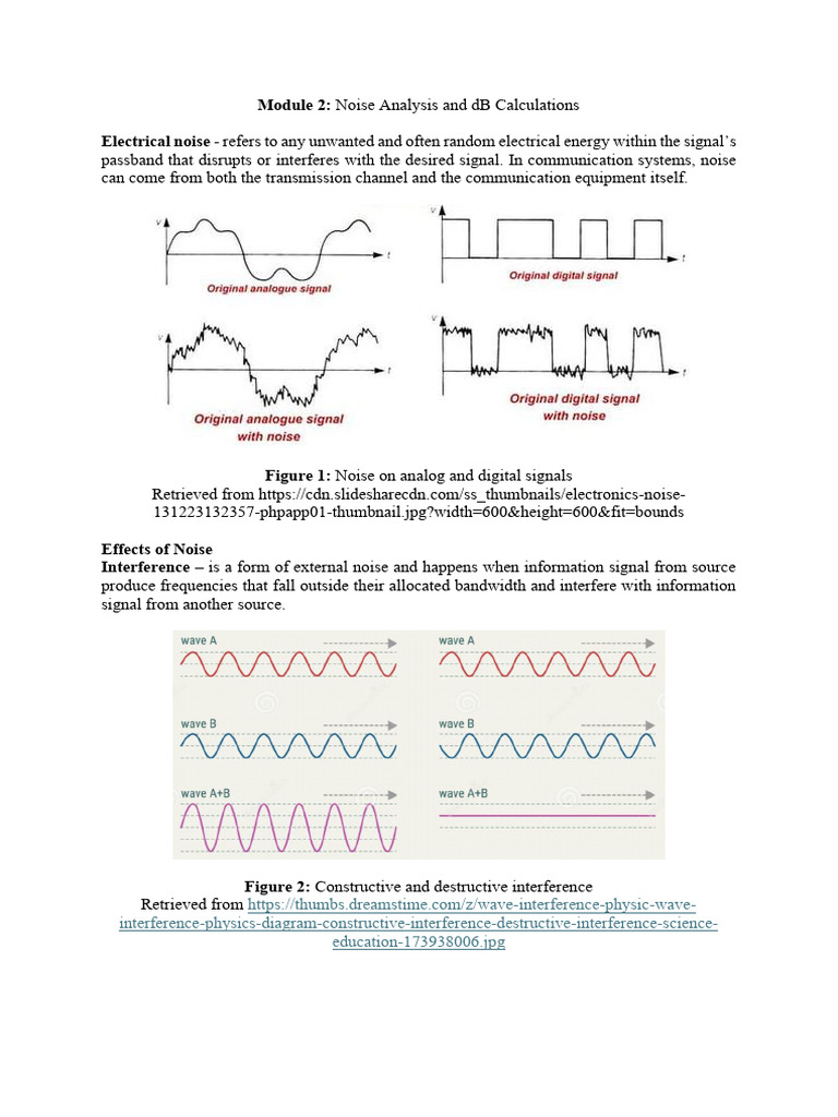 Noise Analysis and dB Calculations | PDF | Distortion | Decibel