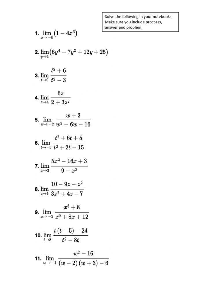 Algebraic Limits | PDF