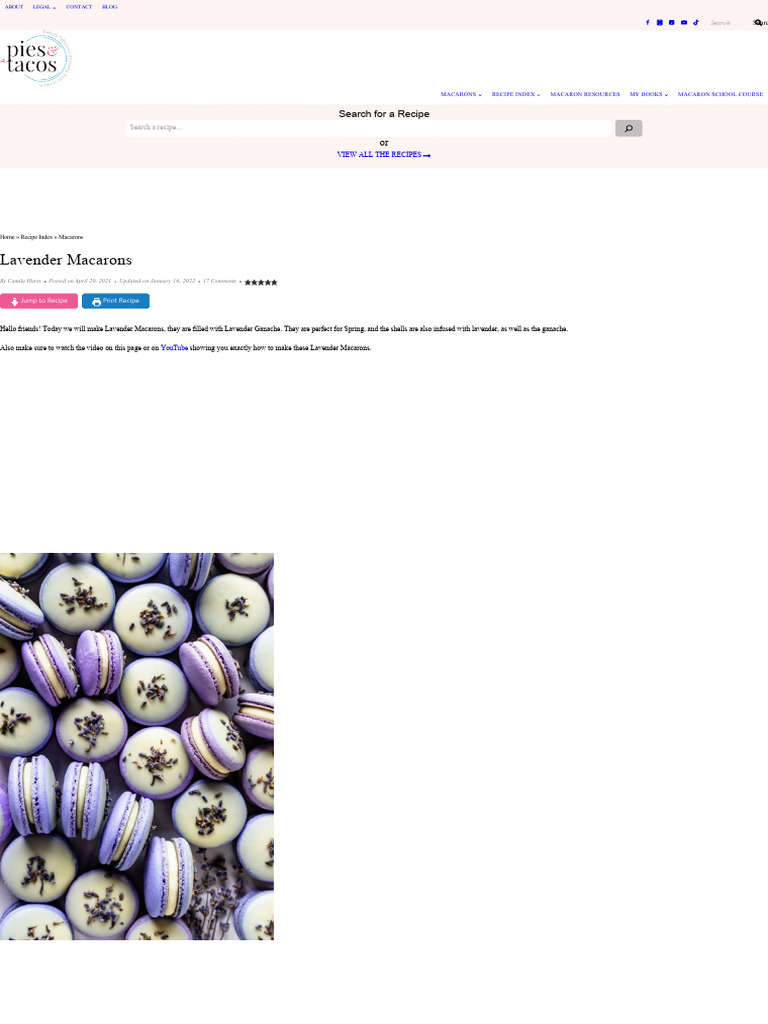 Lavender Macarons - Pies and Tacos | PDF | Meringue | Macaron
