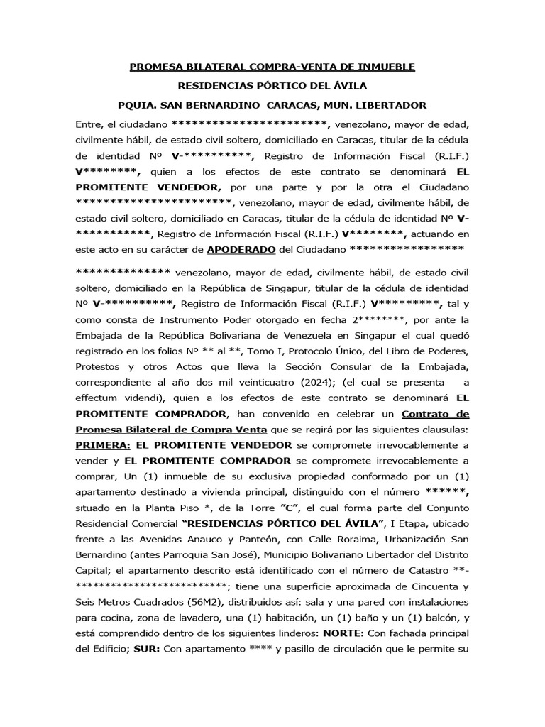Contrato Promesa Bilateral Compra | PDF