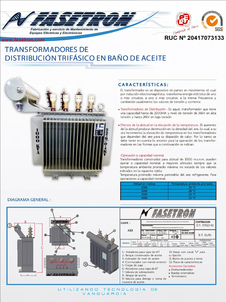 Manual Transformador Trifasico Aceite | PDF