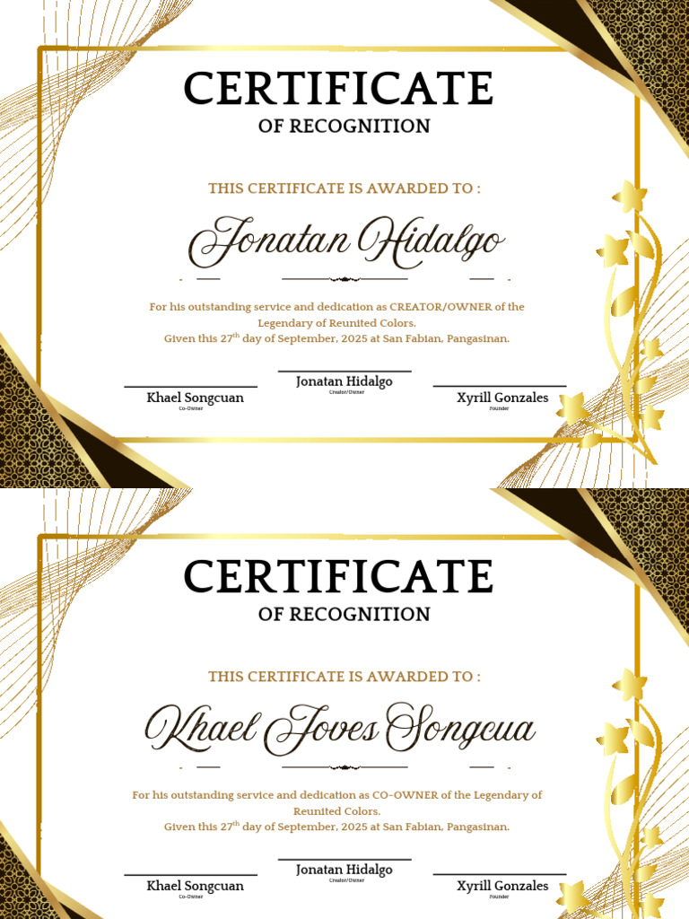 Gold and White Elegant Appreciation Certificate | PDF