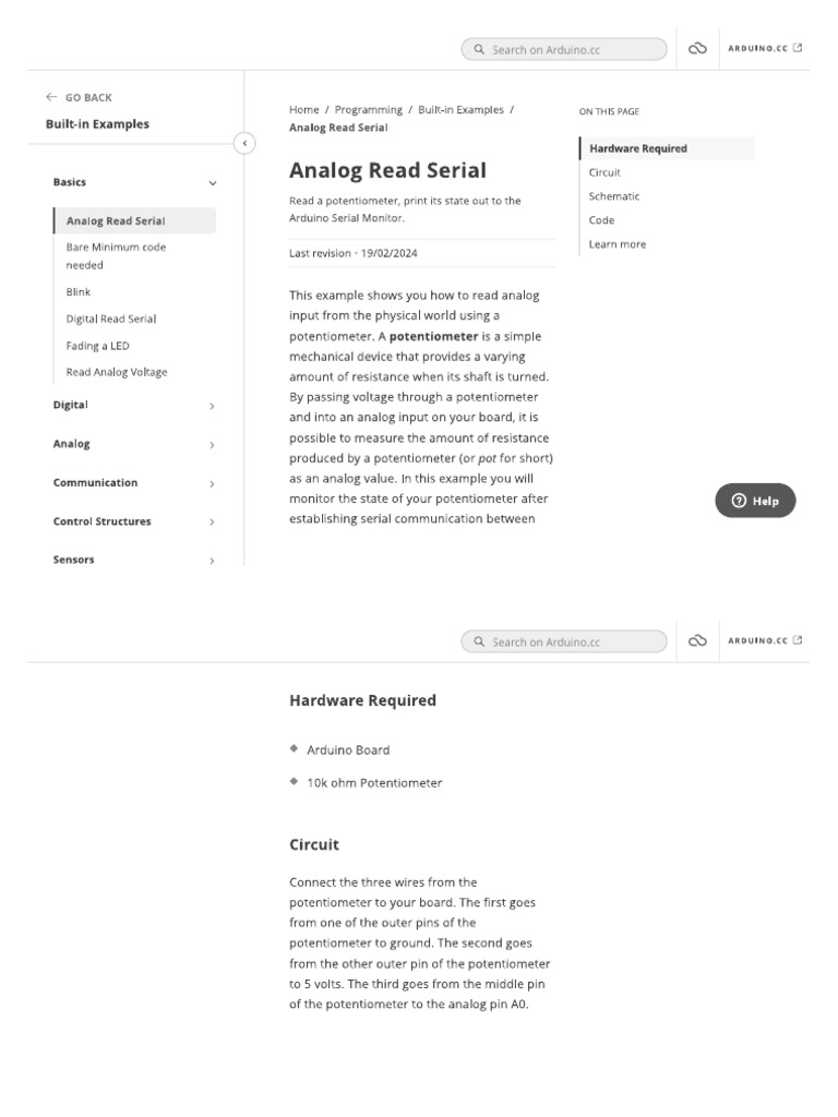 Analog Read Serial | PDF