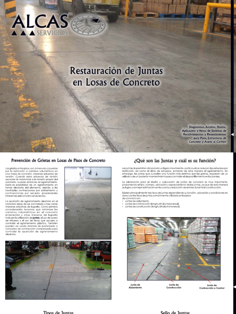 Restauración de Juntas en Losas de Concreto 2024 | PDF