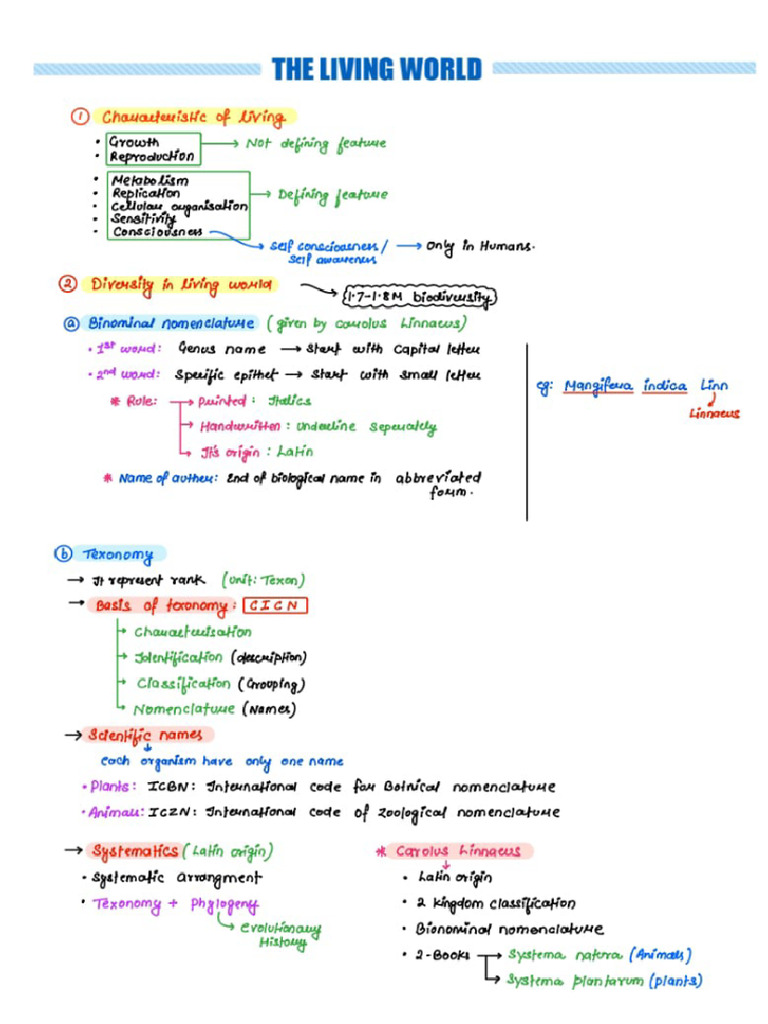 Class 11th Biology Full Notes | PDF