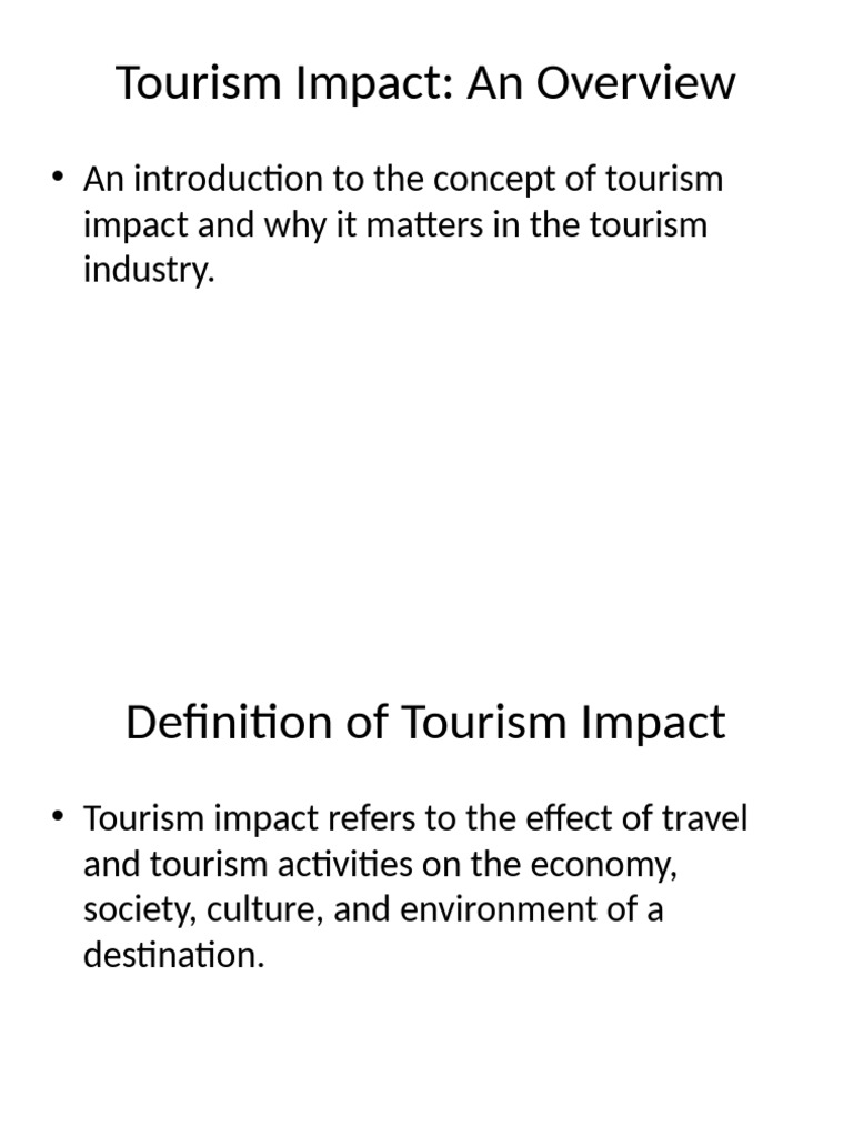 Tourism Impact Presentation | PDF