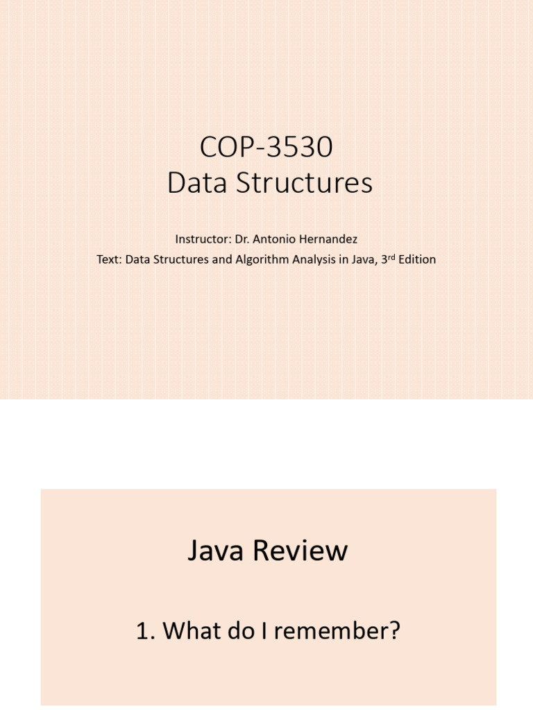 03) COP3530 Slides - Java Review | PDF | Inheritance (Object Oriented ...