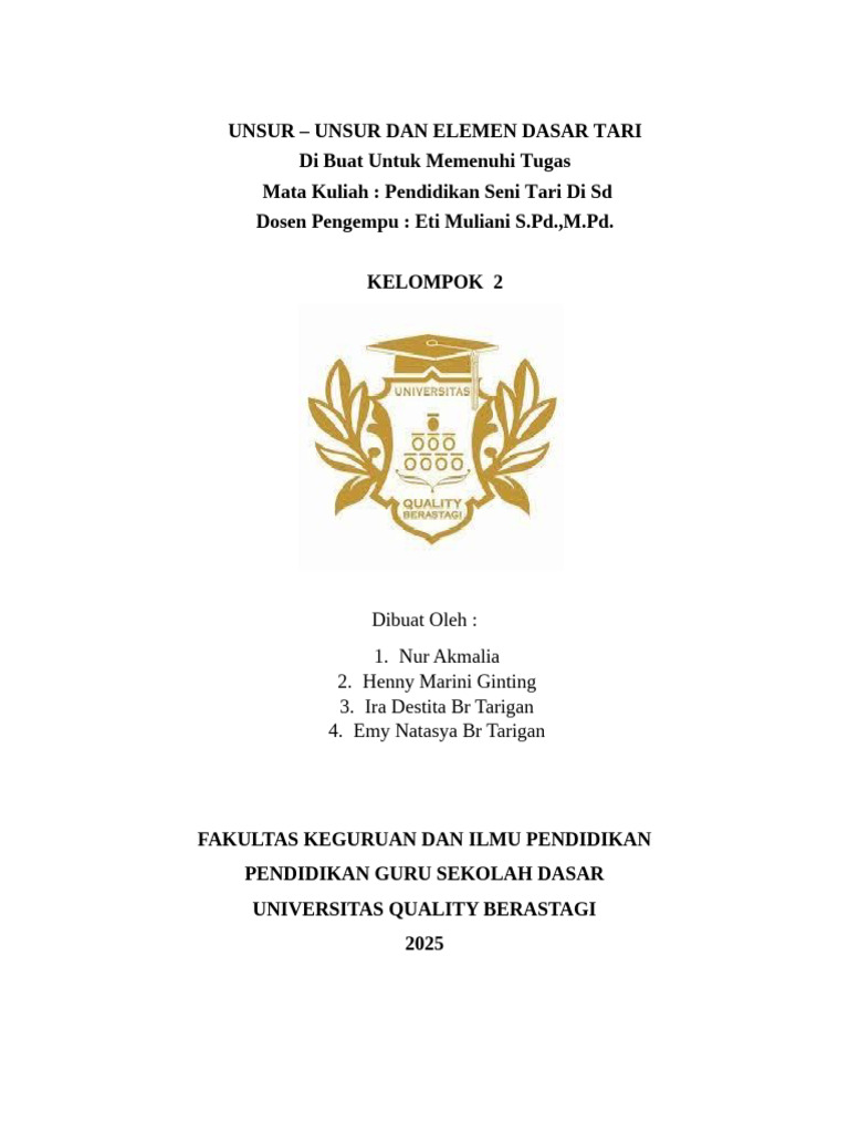 Unsur Unsur Dan Elemen Dasar Tari | PDF