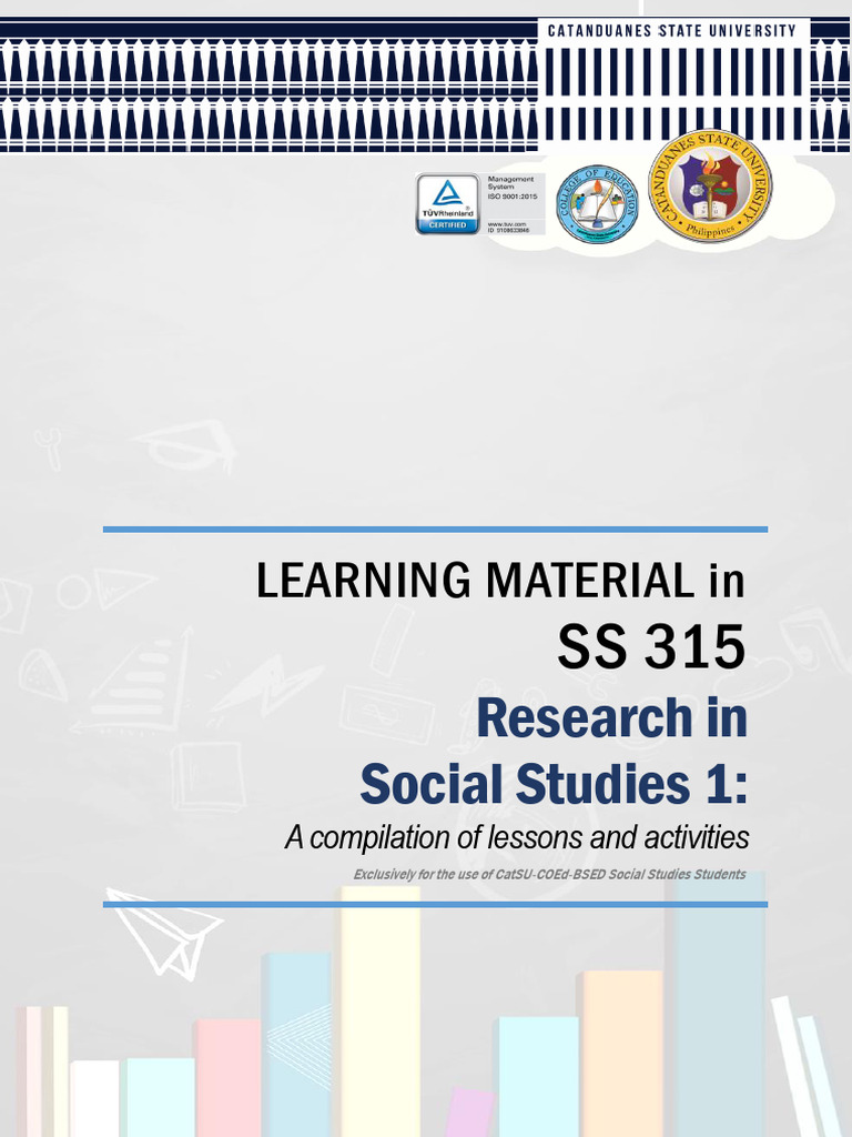 Research in Social Studies I Module | PDF | Methodology | Data