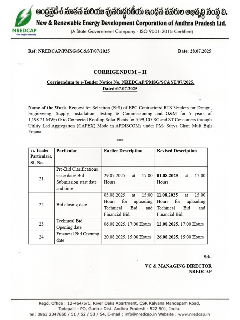 Corrigendum 2 PMSG SC ST | PDF